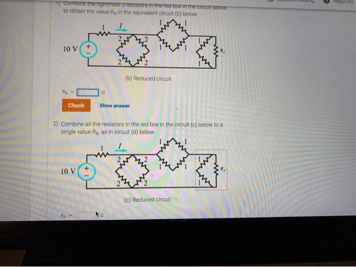 Solved L JU dy Help/FAQ TJ Combine the rightmost 2 resistors | Chegg.com