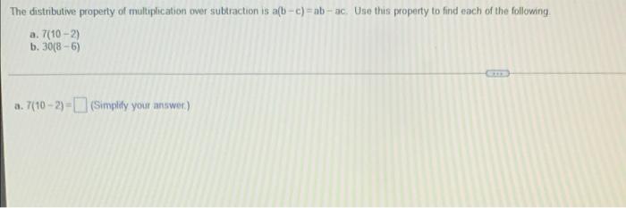 Solved The distributive property of multiplication over | Chegg.com