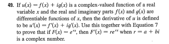Solved If u(x)=f(x)+ig(x) ﻿is a complex-valued function of a | Chegg.com