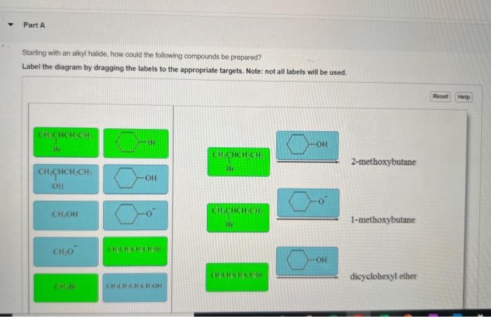 Solved Give the set of reactants (including an alkyl haide | Chegg.com