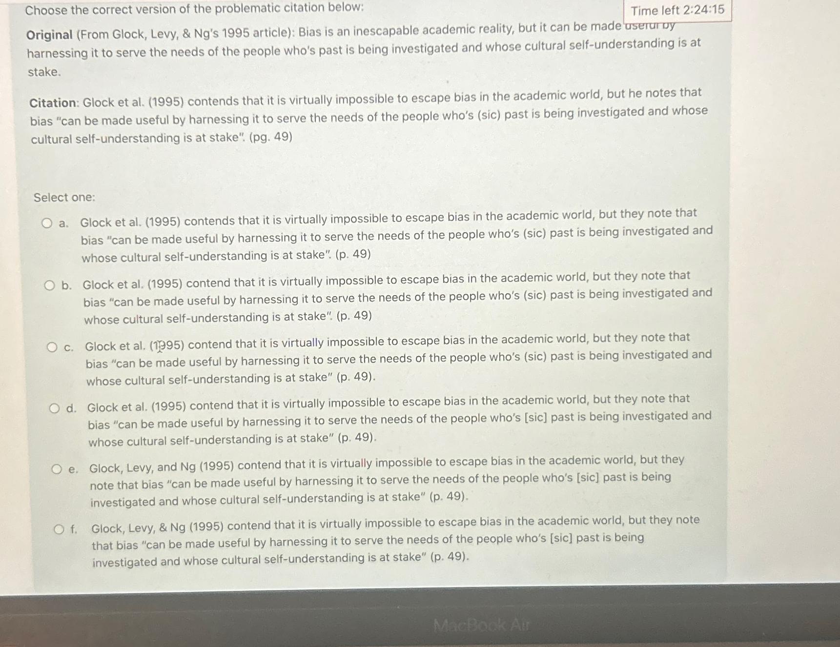 Solved Choose the correct version of the problematic | Chegg.com