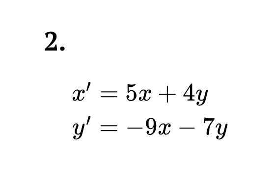 Solved Solving Linear Systems with Repeated Eigenvalues Find | Chegg.com