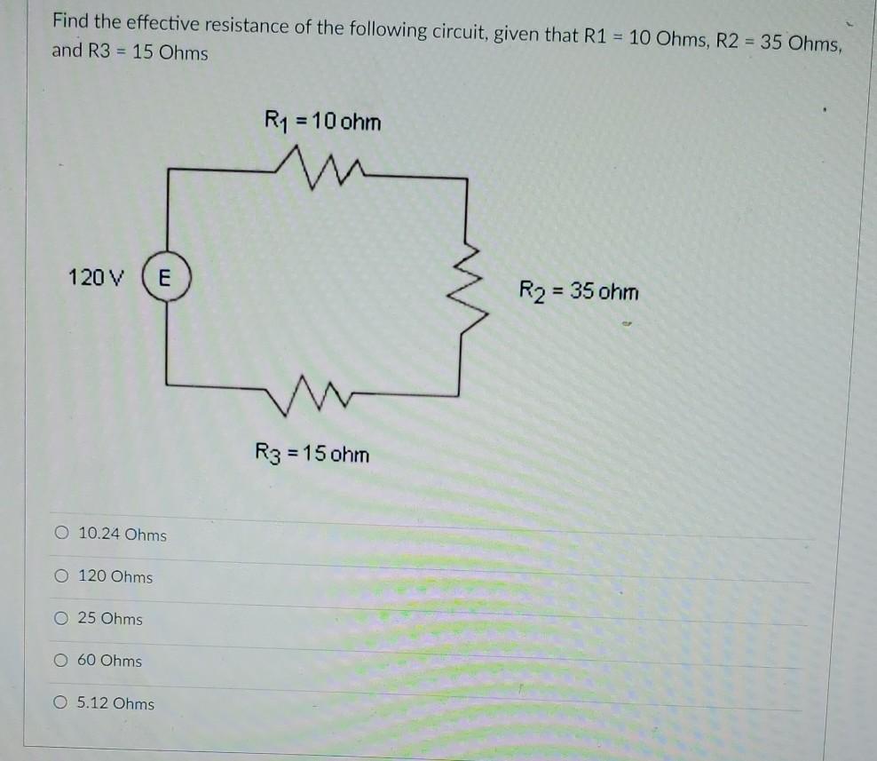 Solved Find the effective resistance of the following | Chegg.com