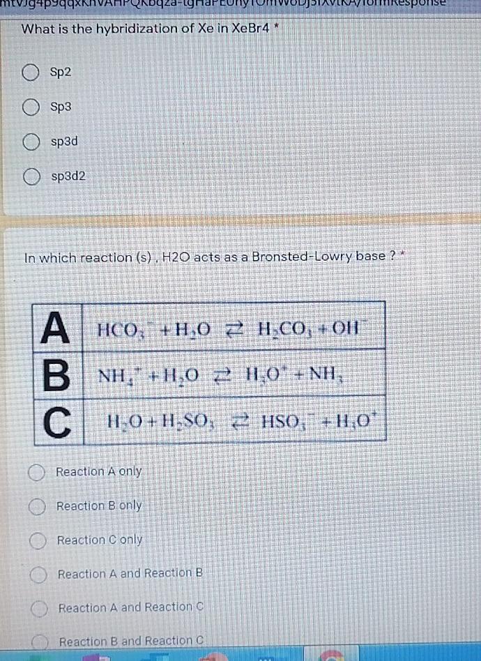 Solved grar What is the hybridization of Xe in XeBr4* Sp2 | Chegg.com