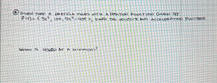 Solved Given that a paencle maES with A position function | Chegg.com