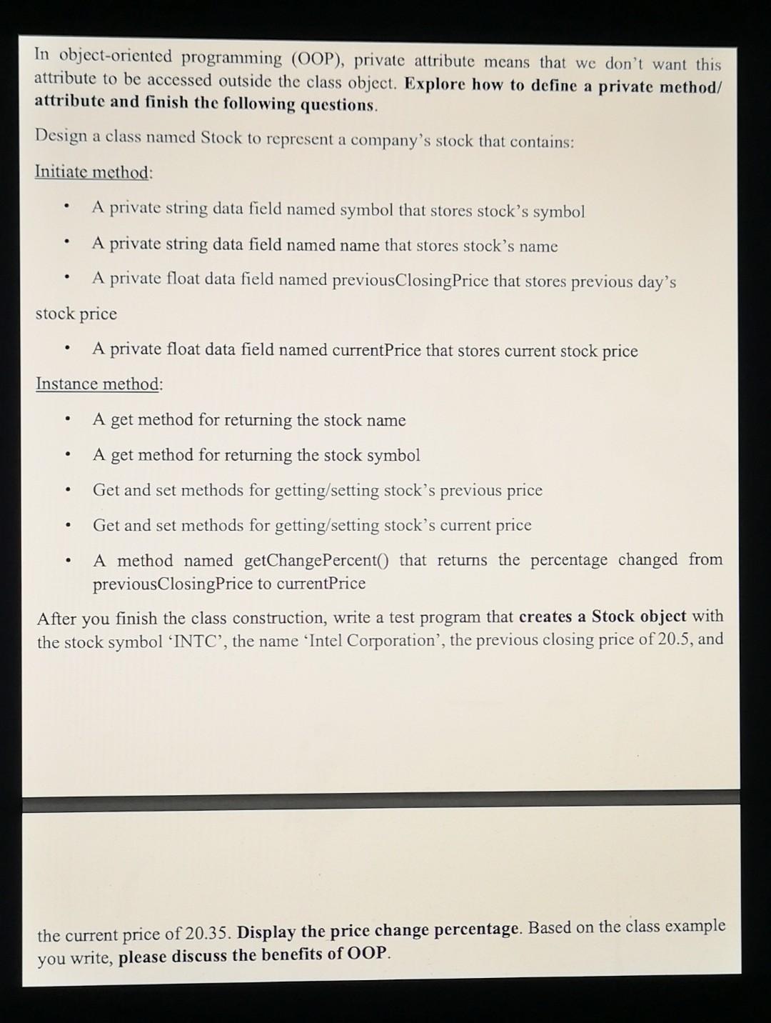 Solved In object-oriented programming (OOP), private | Chegg.com