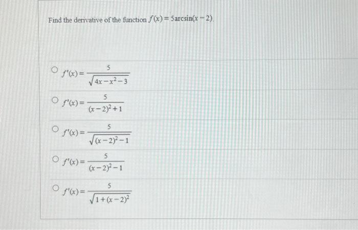 Solved Find the derivative of the function | Chegg.com
