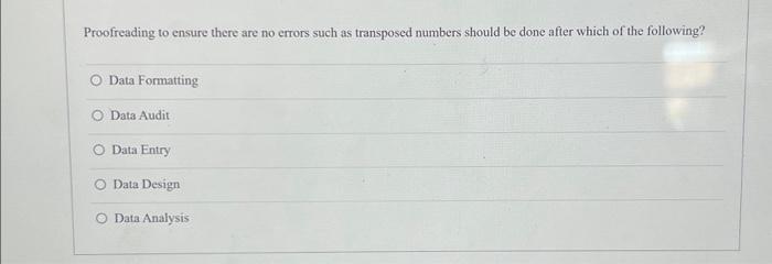 Solved Proofreading to ensure there are no errors such as | Chegg.com