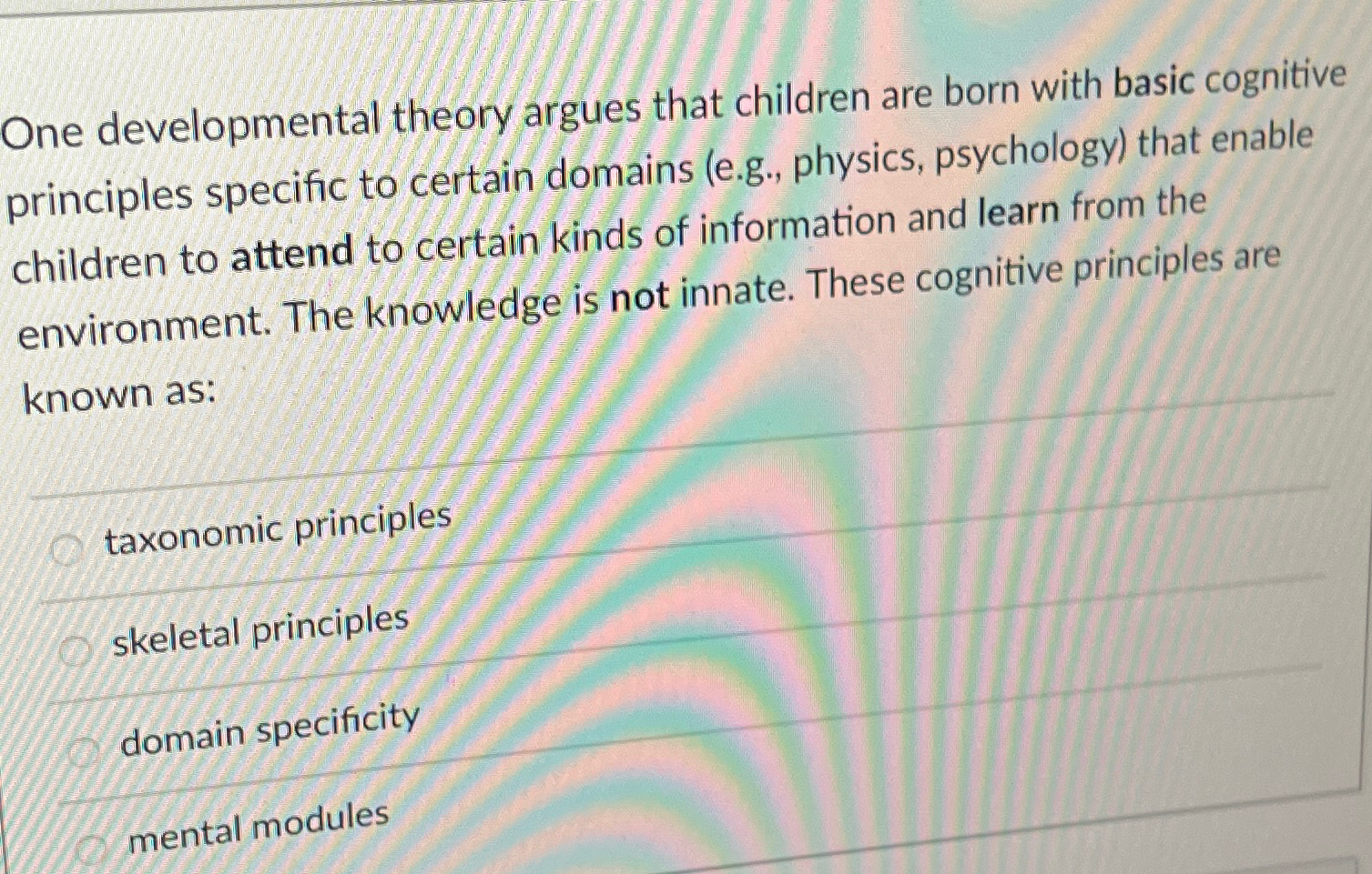 Solved One developmental theory argues that children are | Chegg.com