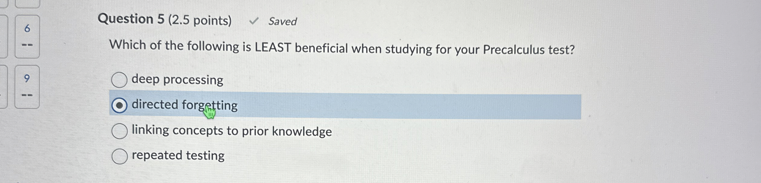 Solved Question 5 (2.5 ﻿points) ﻿SavedWhich of the | Chegg.com