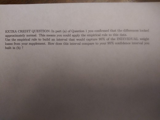 Solved EXTRA CREDIT QUESTION: In part (a) of Question 1 vou | Chegg.com