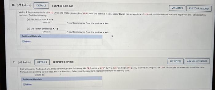 Solved methods, find the following. (a) the vectoe sum A+ B | Chegg.com