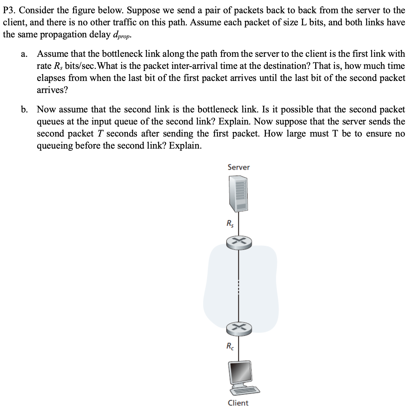 Solved P3. ﻿Consider the figure below. Suppose we send a | Chegg.com
