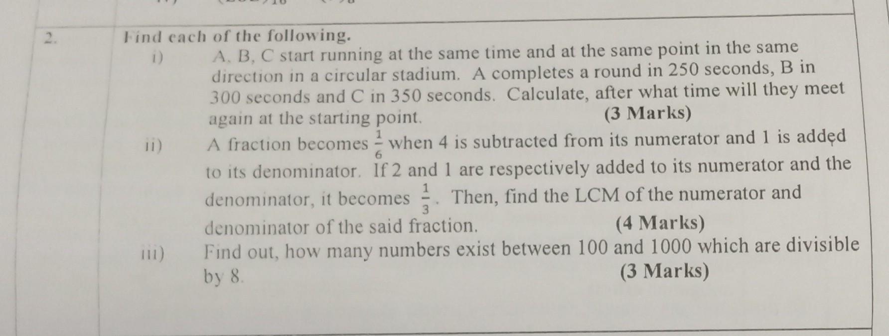 Solved 2. Find each of the following. i) A, B, C start | Chegg.com