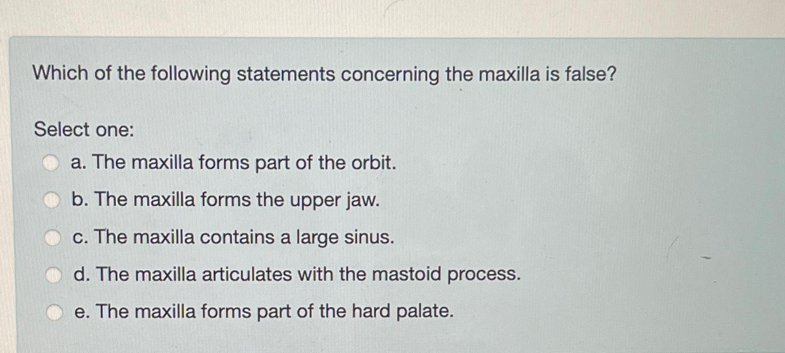 Solved Which of the following statements concerning the | Chegg.com