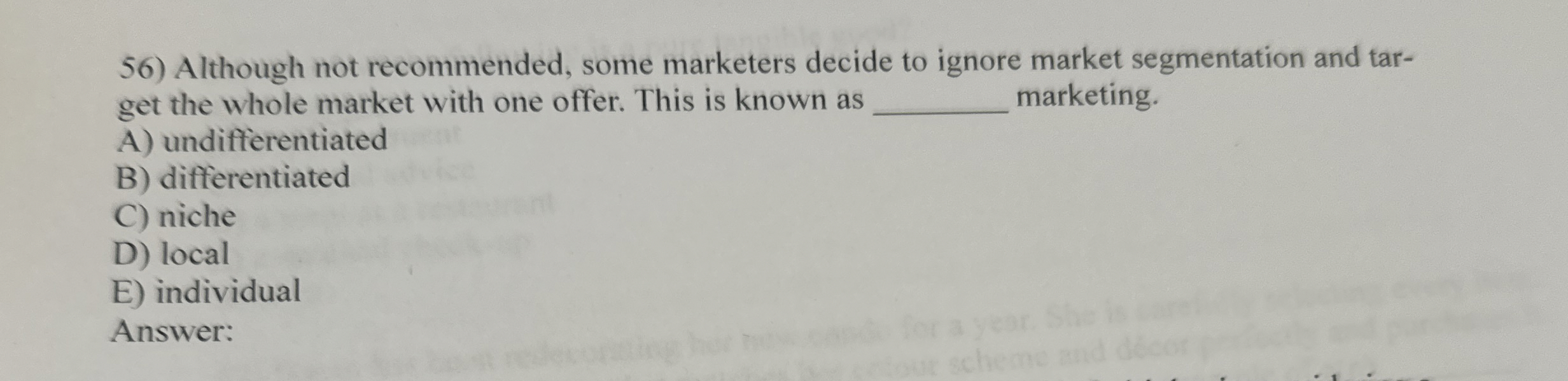 Solved Although not recommended, some marketers decide to | Chegg.com