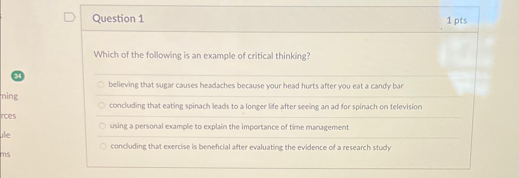 Solved Question 11 ﻿ptsWhich of the following is an example | Chegg.com