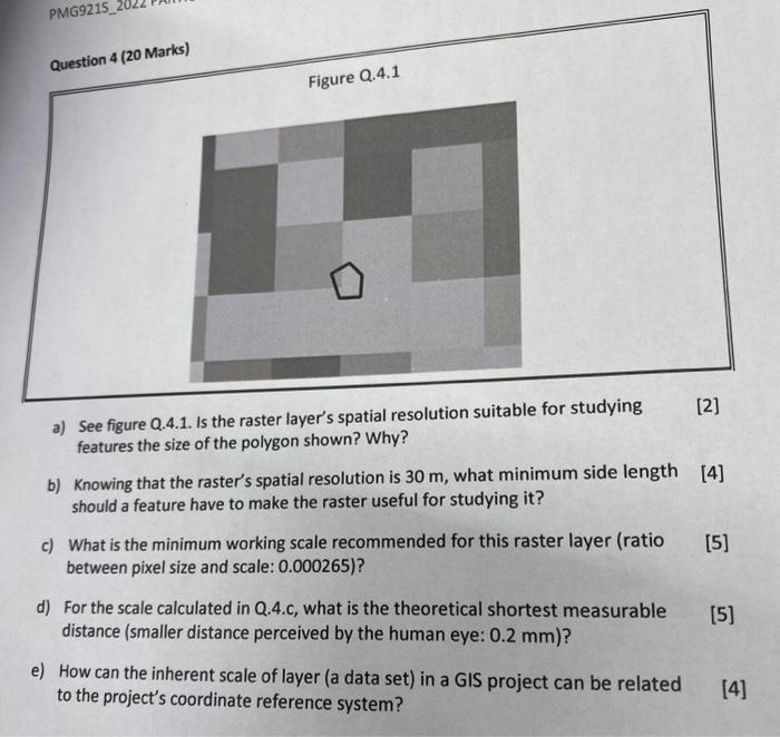 Solved a) See figure Q.4.1. Is the raster layer's spatial | Chegg.com