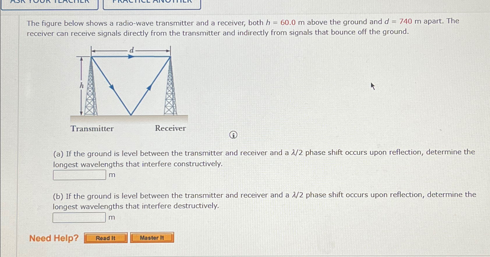Solved The figure below shows a radio-wave transmitter and a | Chegg.com