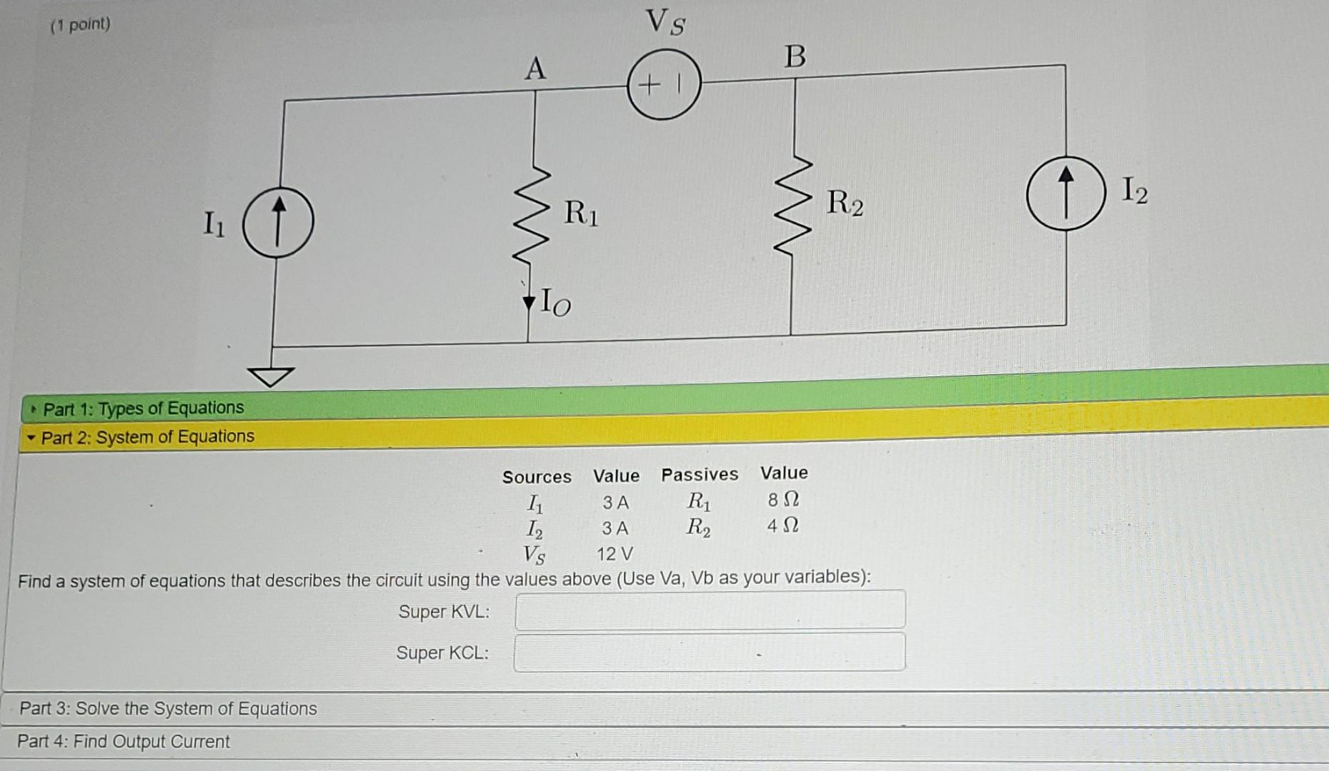 Solved (1 point) - Part 1: Types of Equations - Part 2: | Chegg.com