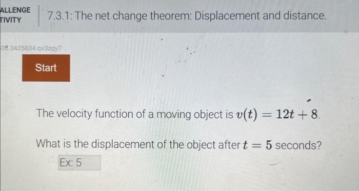 Solved \begin{tabular}{l|l} ALLENGE & 7.3.1: The net change | Chegg.com | Chegg.com