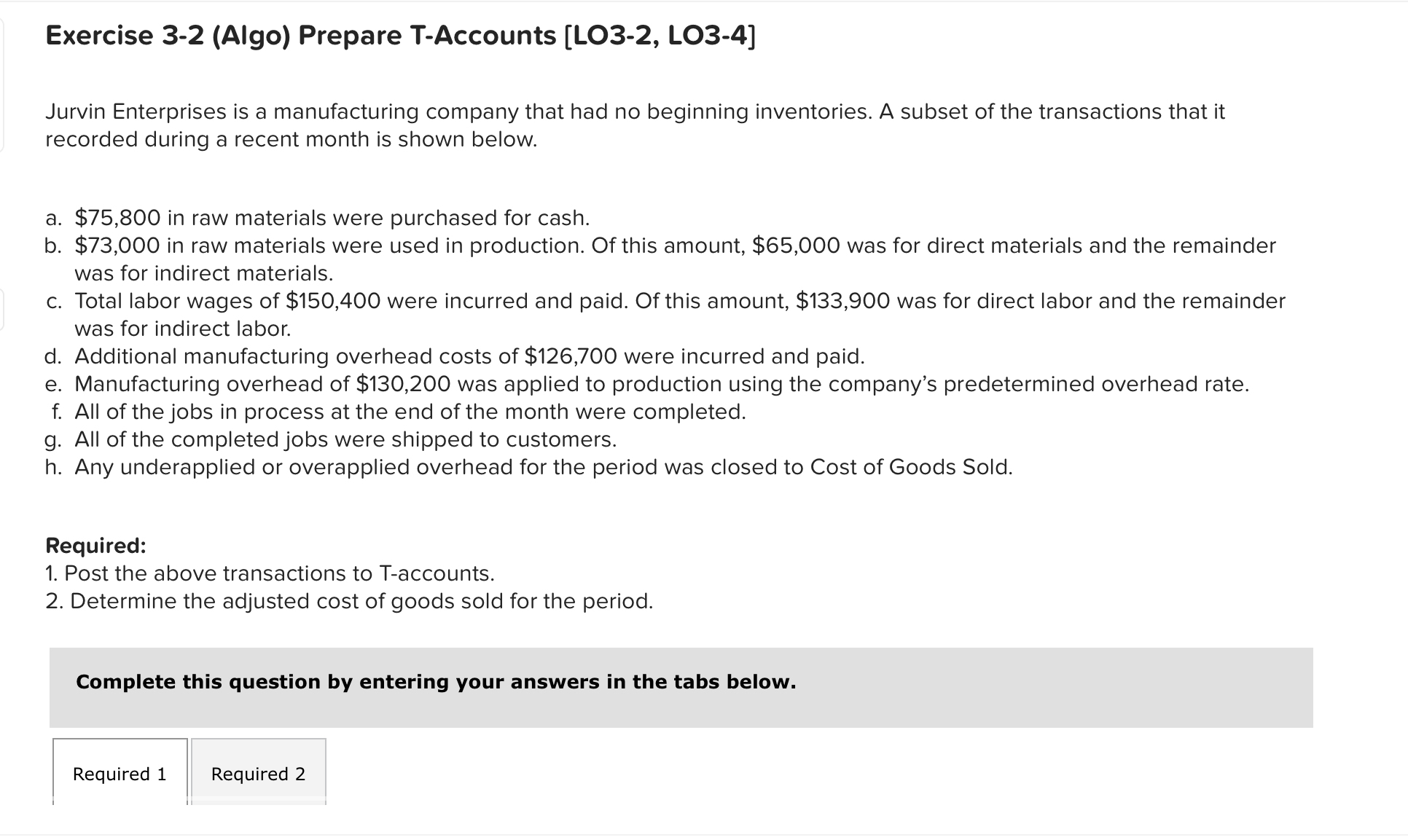 Solved Exercise 3-2 (Algo) ﻿Prepare T-Accounts [LO3-2, | Chegg.com