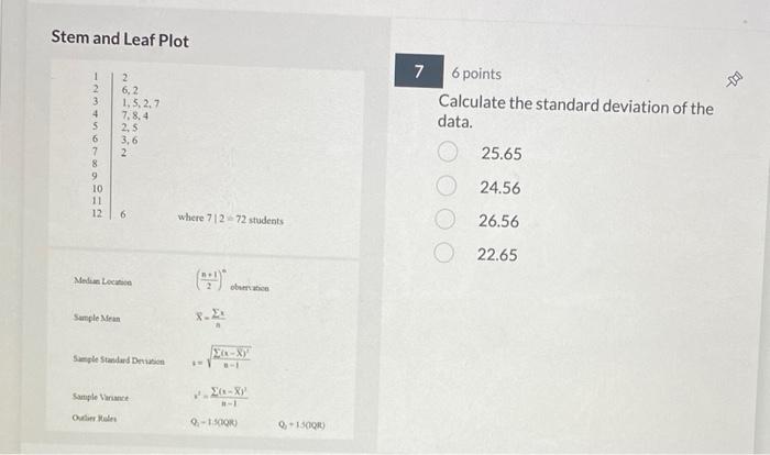 Solved Stem and Leaf Plot Stem and Leaf Plot Stem and Leaf | Chegg.com