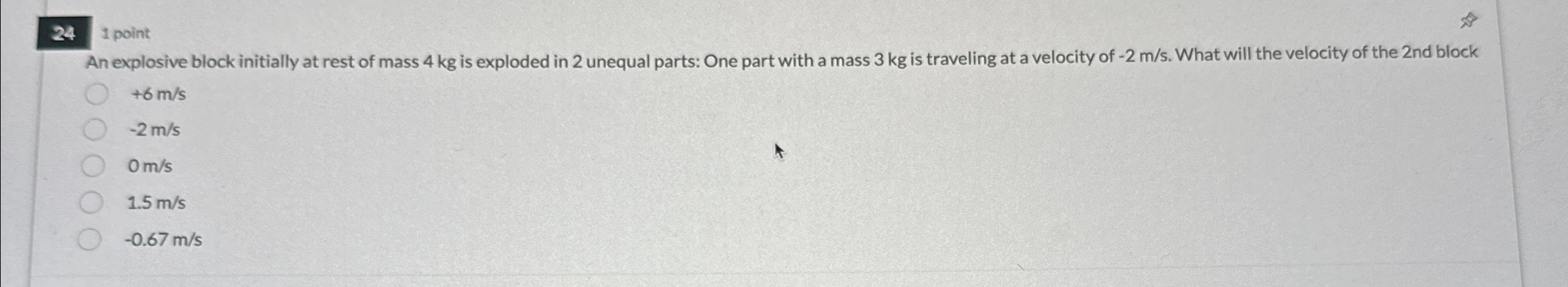 Solved 241 ﻿pointAn explosive block initially at rest of | Chegg.com