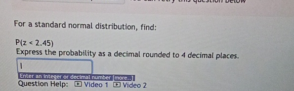 Solved For a standard normal distribution, | Chegg.com