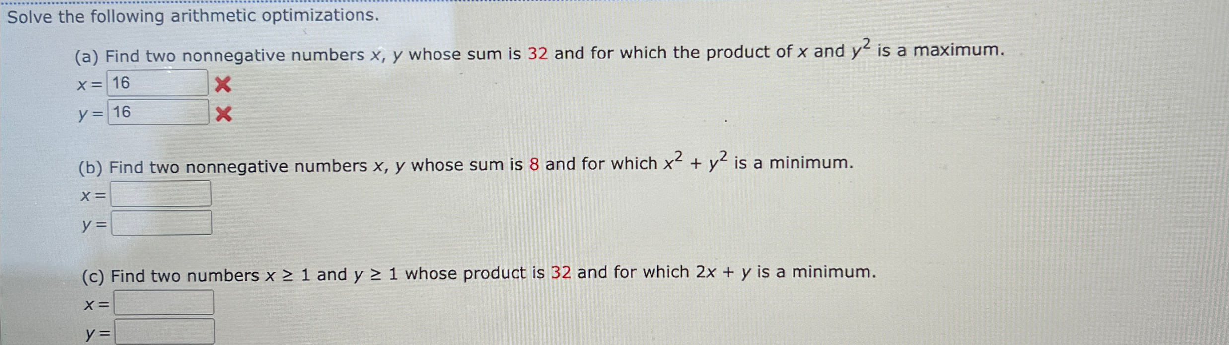 Solved Solve the following arithmetic optimizations.(a) | Chegg.com