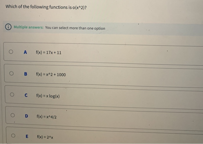 Arrange the following functions in a list so that | Chegg.com