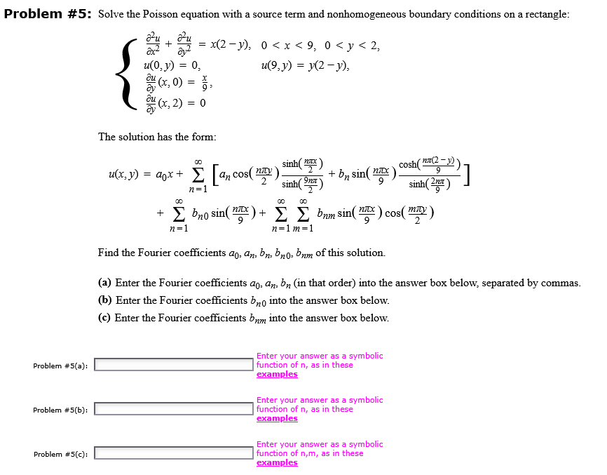 Solved Problem #5: Solve the Poisson equation with a source | Chegg.com