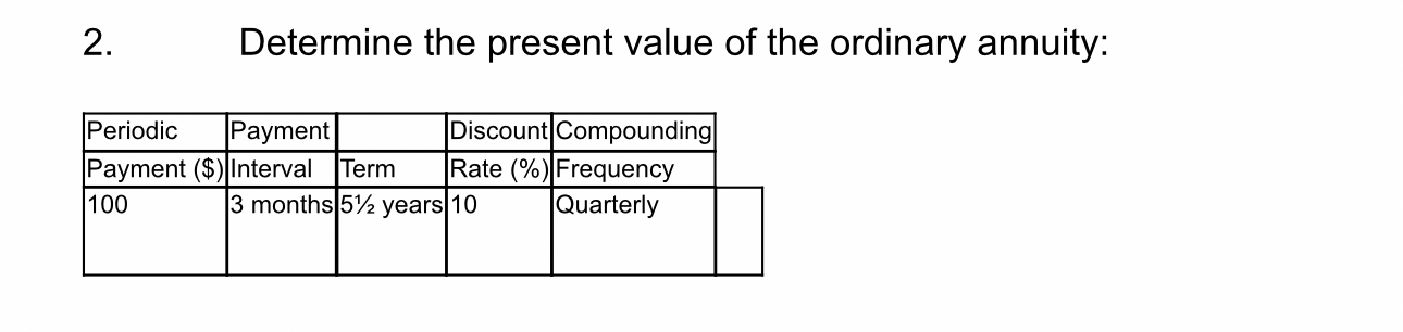 Solved Determine the present value of the ordinary | Chegg.com