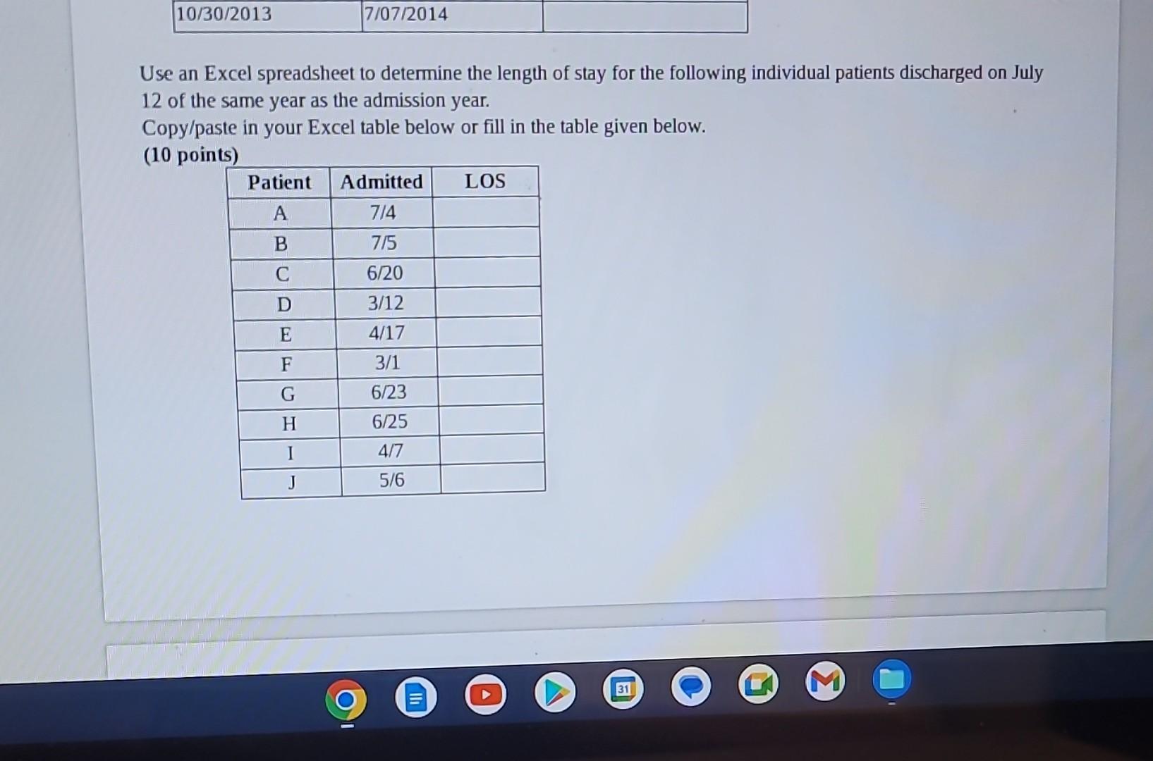 Solved Use an Excel spreadsheet to determine the length of | Chegg.com