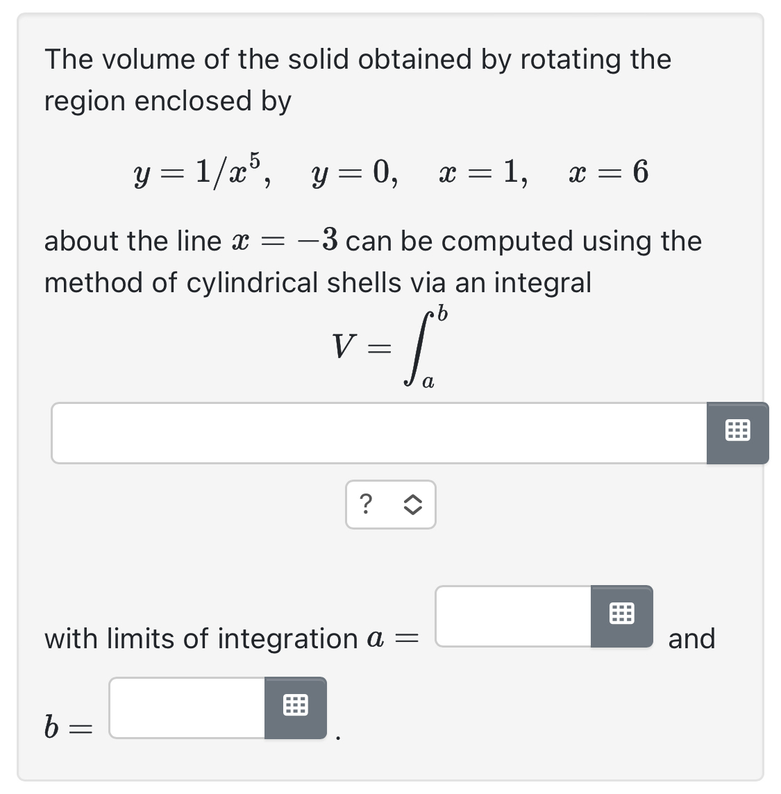 Solved The volume of the solid obtained by rotating the | Chegg.com