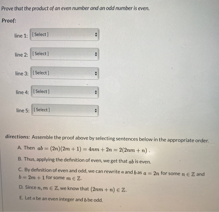 Solved Prove that the product of an even number and an odd | Chegg.com