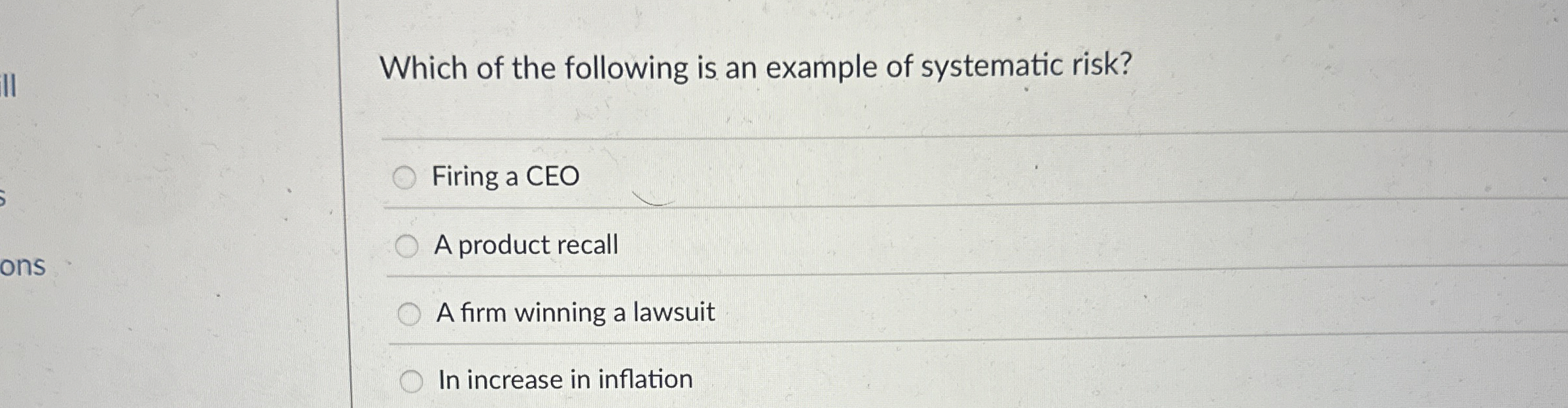 Solved Which of the following is an example of systematic | Chegg.com