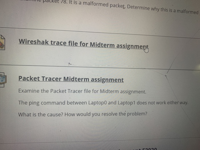 Solved 18. It is a malformed packet. Determine why this is a | Chegg.com