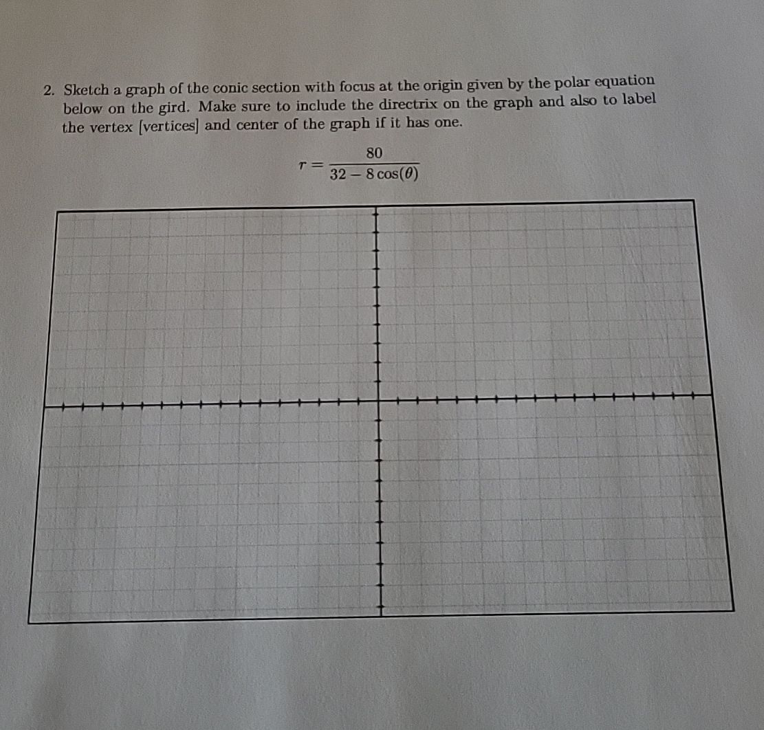 Solved Sketch a graph of the conic section with focus at the | Chegg.com