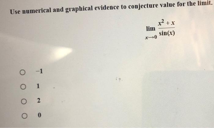 Solved Use numerical and graphical evidence to conjecture | Chegg.com