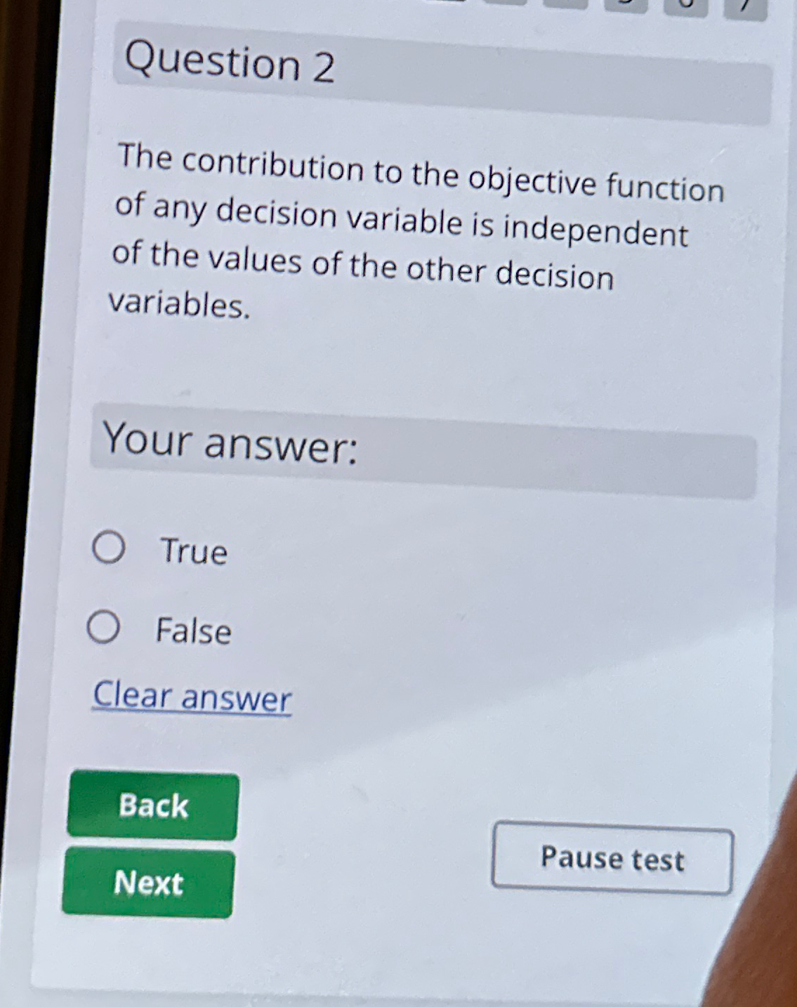 Solved Question 2The contribution to the objective function | Chegg.com