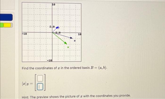 Solved Find the coordinates of x in the ordered basis | Chegg.com