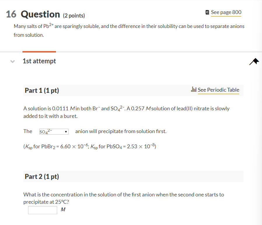 Solved 16 Question (2 points)Many salts of Pb2+ are | Chegg.com Solved 16 Question (2 points)Many salts of Pb2+ are | Chegg.com