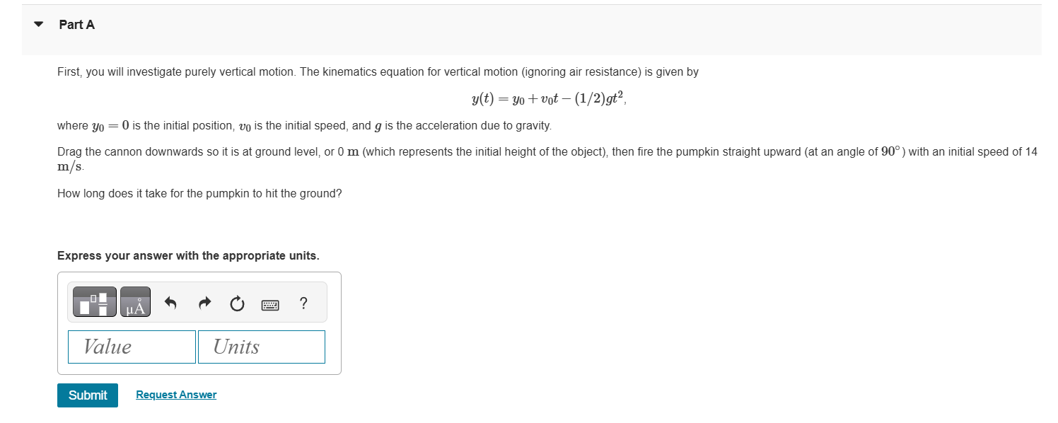 Solved First, you will investigate purely vertical motion. | Chegg.com
