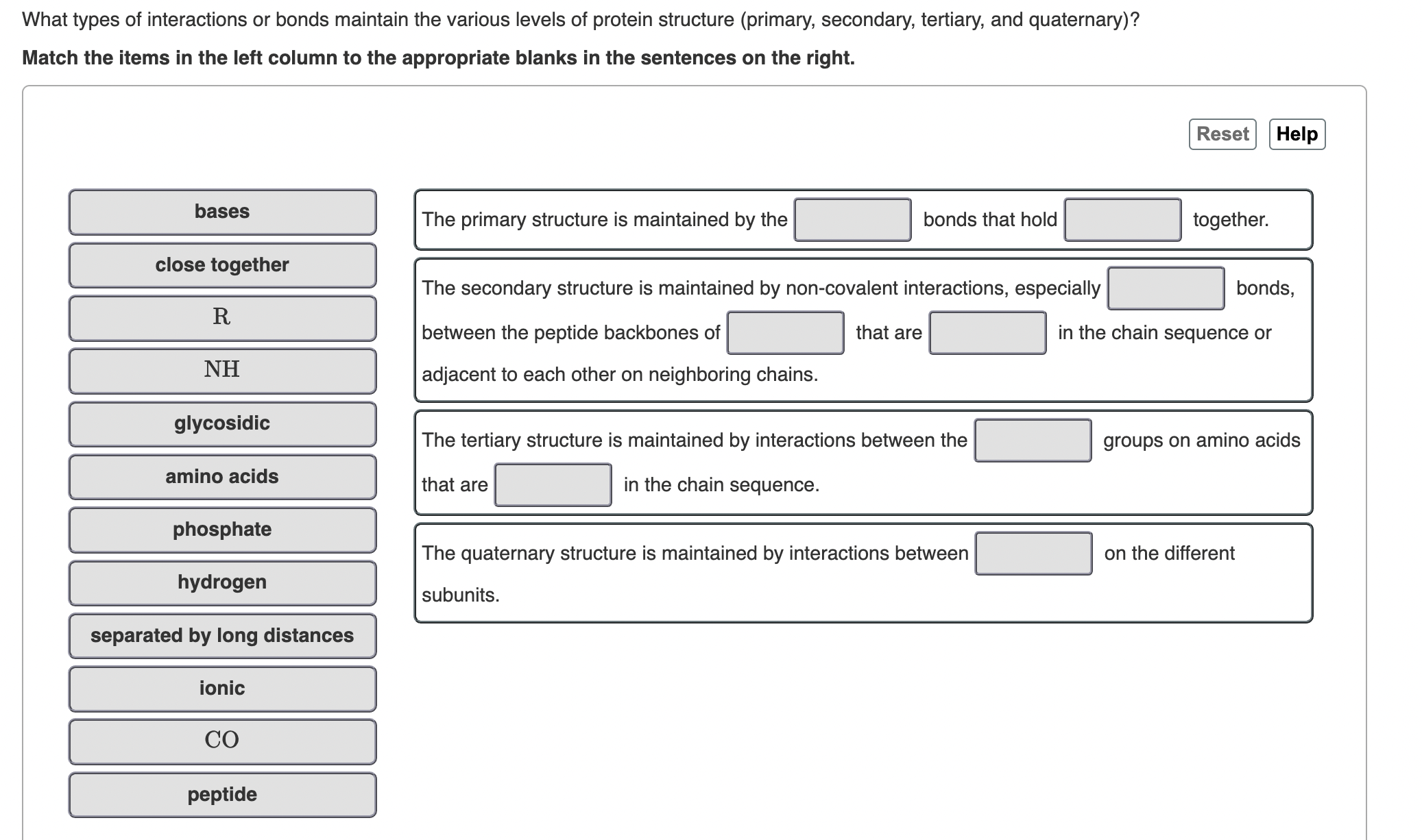 Solved What types of interactions or bonds maintain the | Chegg.com