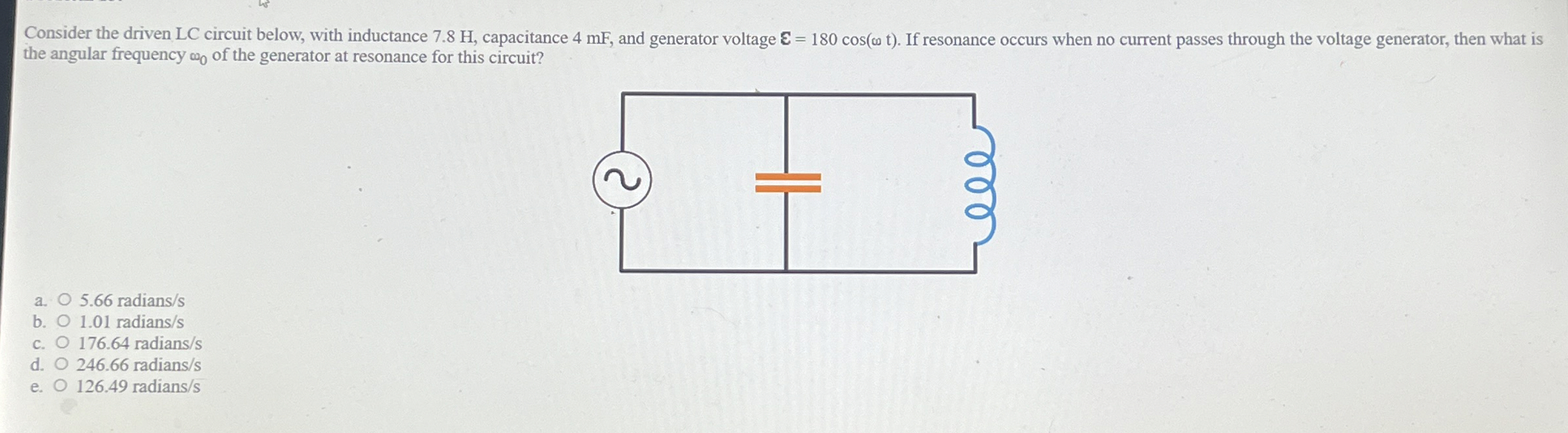 Solved Consider the driven LC circuit below, with inductance | Chegg.com