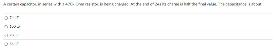 Solved A certain capacitor, in ﻿series with a 470 k ﻿Ohm | Chegg.com