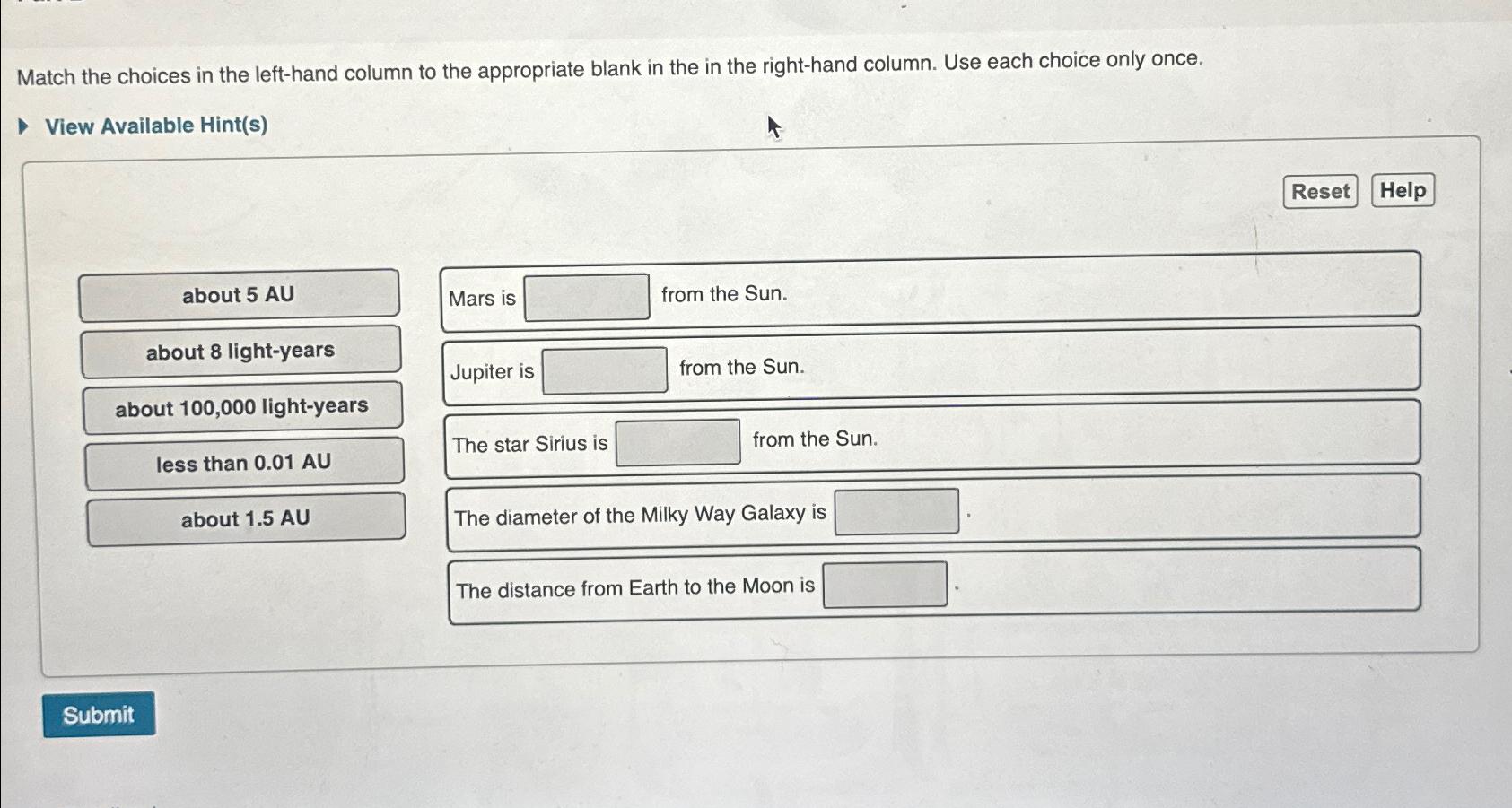 Solved Match the choices in the left-hand column to the | Chegg.com