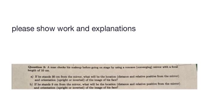 Solved please show work and explanations | Chegg.com