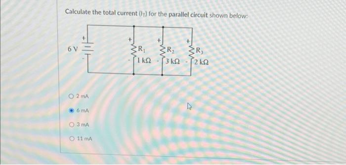 Solved Calculate the total current (It) for the parallel | Chegg.com